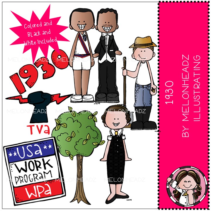 1930 clip art – COMBO PACK | Melonheadz Illustrating