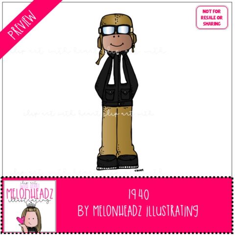 1940 clip art COLORED VERSION - Melonheadz