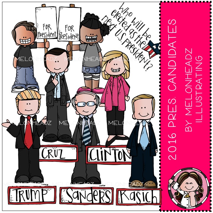 Presidential Candidates clip art (2016) – COMBO PACK | Melonheadz ...