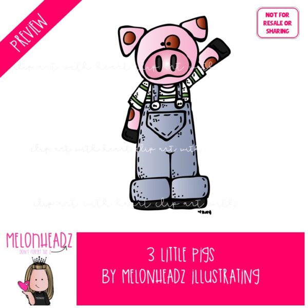 3 Little Pigs clip art, Literature, Nursery Rhyme COLORED Version ...