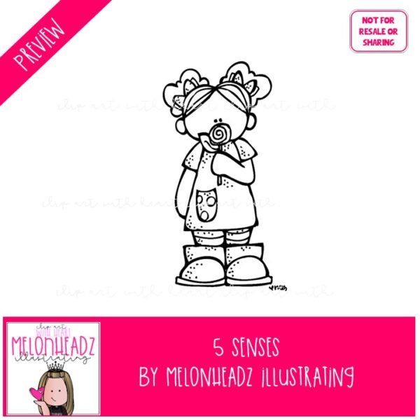 5 {five} senses clip art, Smell, Sight, Hearing LINE ART and BLACK AND ...