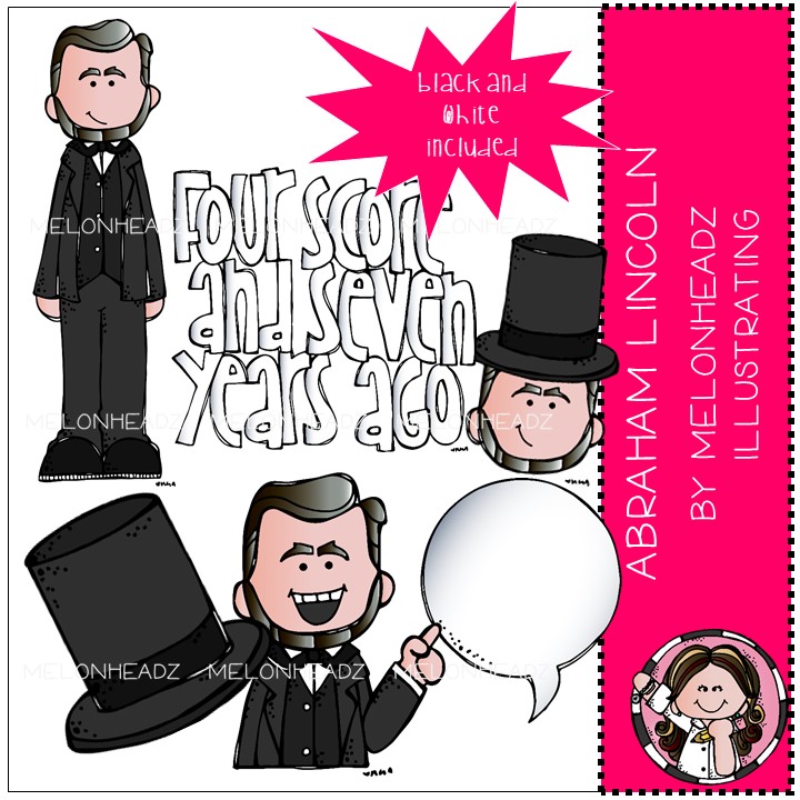 Abraham Lincoln clip art – Mini | Melonheadz Illustrating