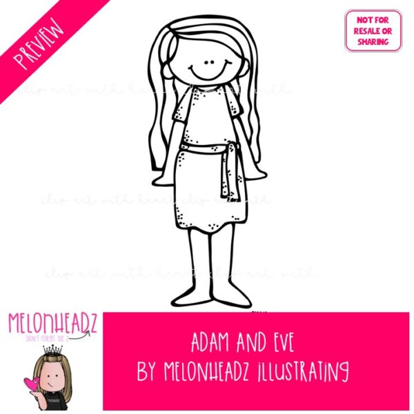 Adam and Eve clip art, Bible BLACK AND WHITE - Melonheadz