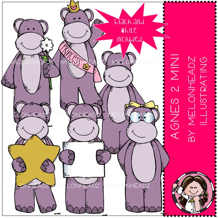 Agnes clip art – Mini – Set 2 | Melonheadz Illustrating