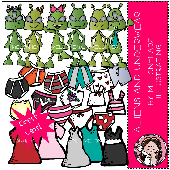 Aliens and Underwear clip art – COMBO PACK | Melonheadz Illustrating