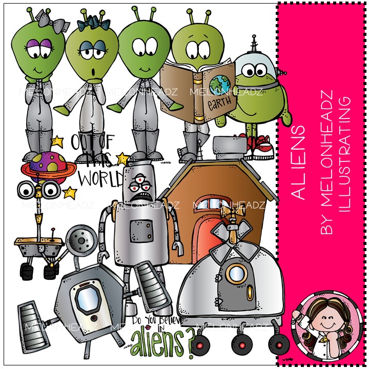 Aliens clip art | Melonheadz Illustrating