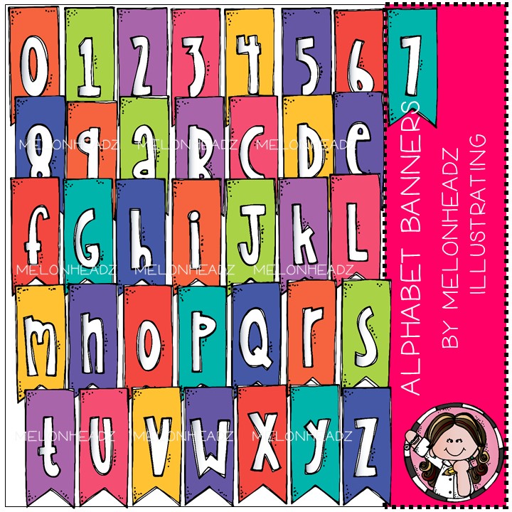 Alphabet Banner clip art | Melonheadz Illustrating