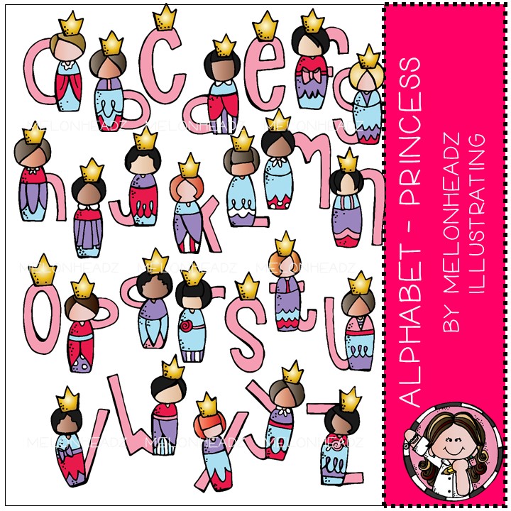 Alphabet Princess clip art | Melonheadz Illustrating