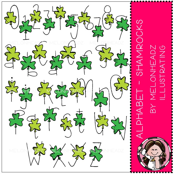 Alphabet Shamrock clip art – COMBO PACK | Melonheadz Illustrating