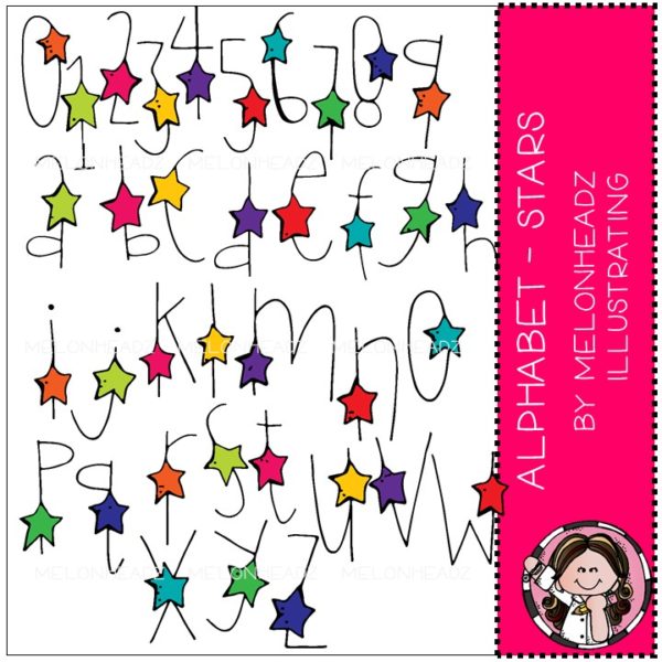 Alphabet Stars clip art – COMBO PACK | Melonheadz Illustrating