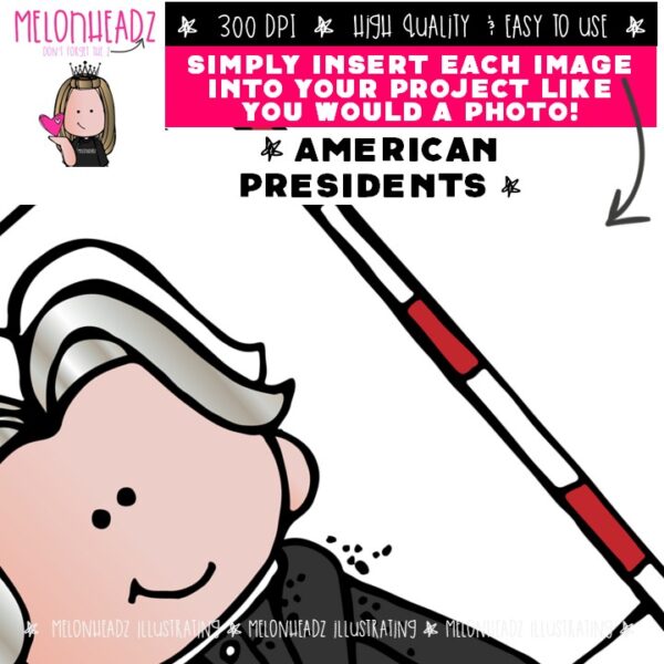 American Presidents clip art, Historical Figures clip art COLORED ...
