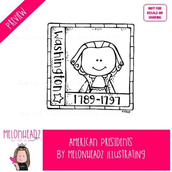 American Presidents clip art, Historical Figures clip art BLACK AND ...