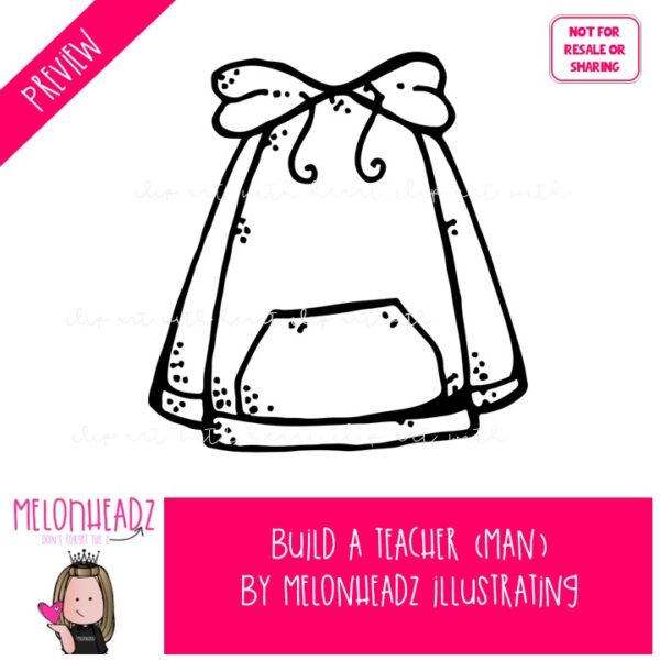Build A Teacher clip art, Man, digital paper doll BLACK AND WHITE ...