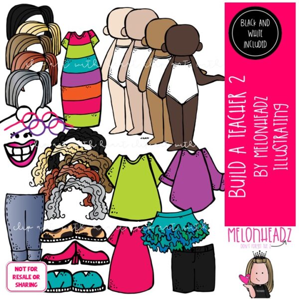 Build a Teacher 2 clip art, Me, bodies COMBO PACK - Melonheadz