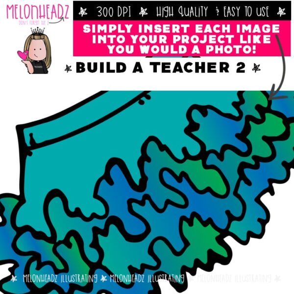 Build a Teacher 2 clip art, Me, bodies COMBO PACK - Melonheadz
