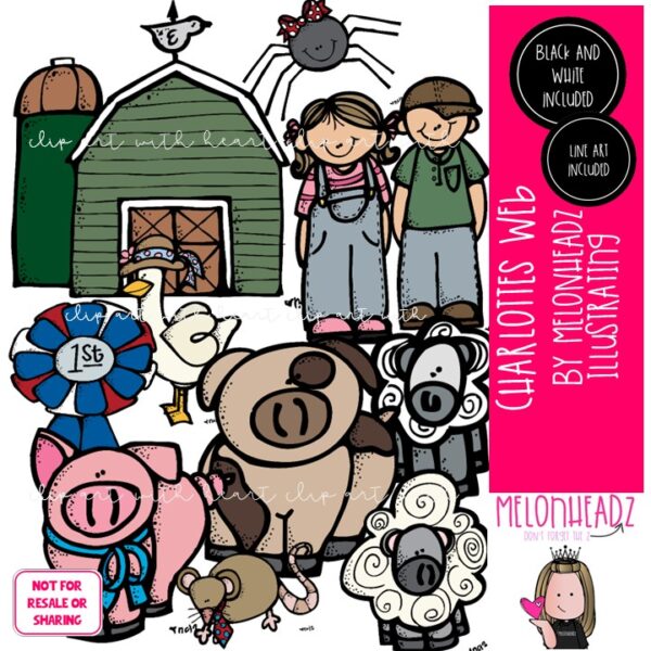 Charlotte’s Web clip art, book companion, literature COMBO PACK ...