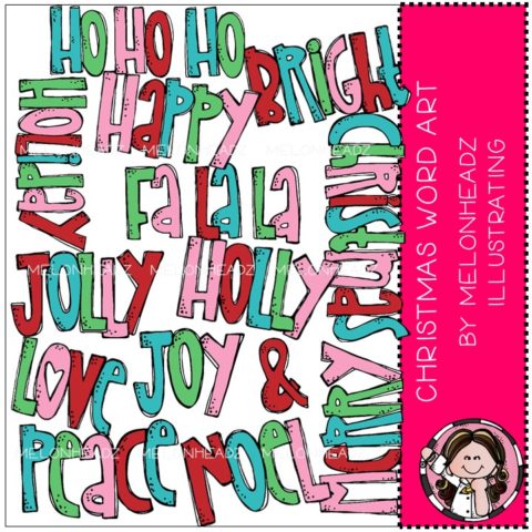Christmas Word Art clip art | Melonheadz Illustrating