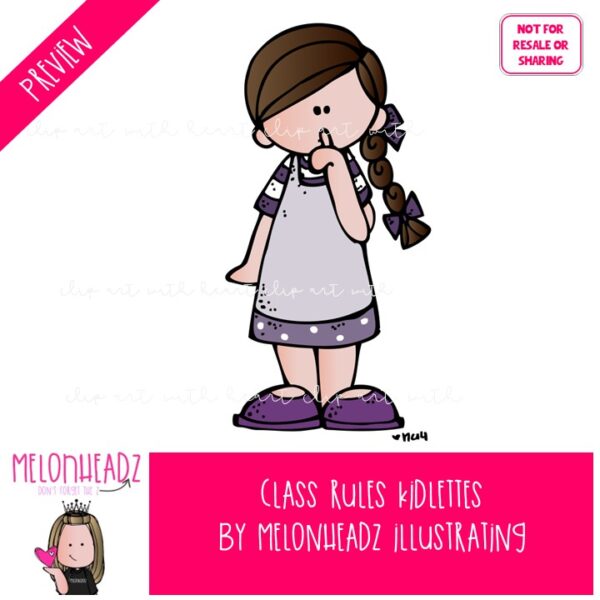 Class Rules clip art, Kidlettes, Manners COLORED Version - Melonheadz