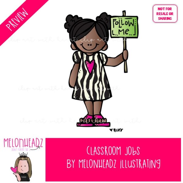 Classroom Jobs clip art, school, kidlettes COLORED Version - Melonheadz
