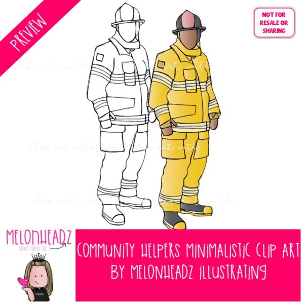 Community Helpers clip art, Minimal Style Mini - Melonheadz