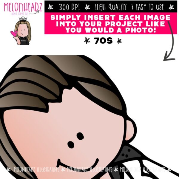 70s clip art, 1970 fashion clip art, Kidlette clip art COLORED Version ...