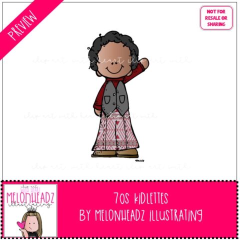 70s clip art, 1970 fashion clip art, Kidlette clip art COLORED Version ...