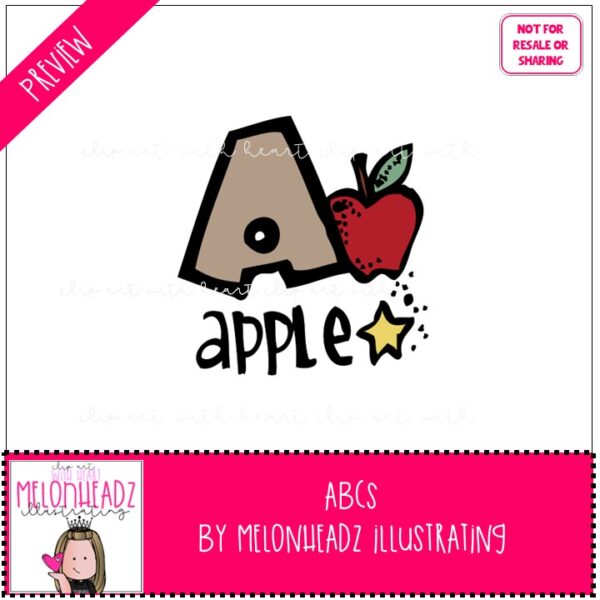 ABCs clip art, Alphabet, Letters COLORED Version - Melonheadz