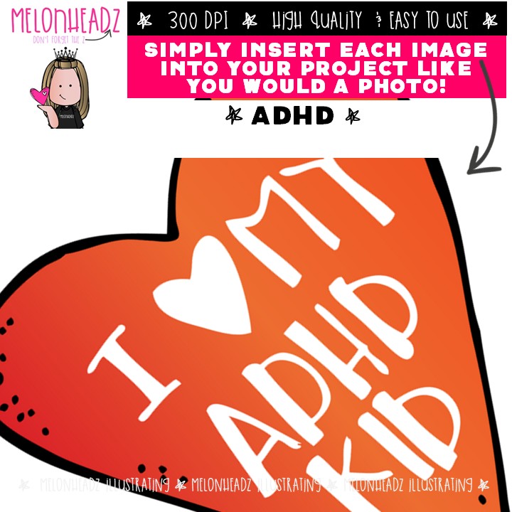ADHD clip art, attention deficit disorder clip art COLORED Version ...