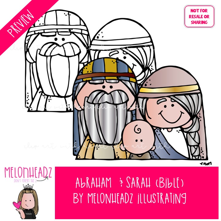 Abraham and Sarah clip art, Bible clip art Mini - Melonheadz