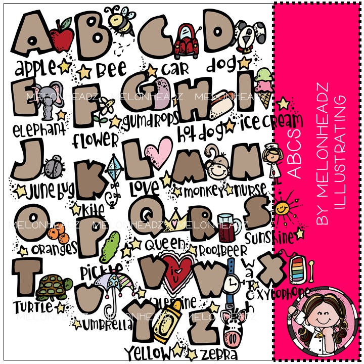 ABCs clip art (2012) – COMBO PACK | Melonheadz Illustrating