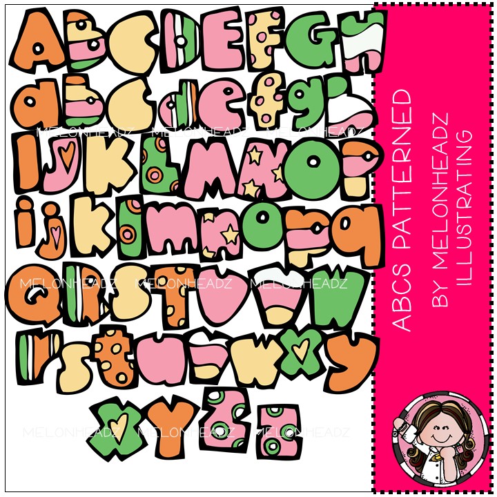 Alphabet clip art – Patterned | Melonheadz Illustrating