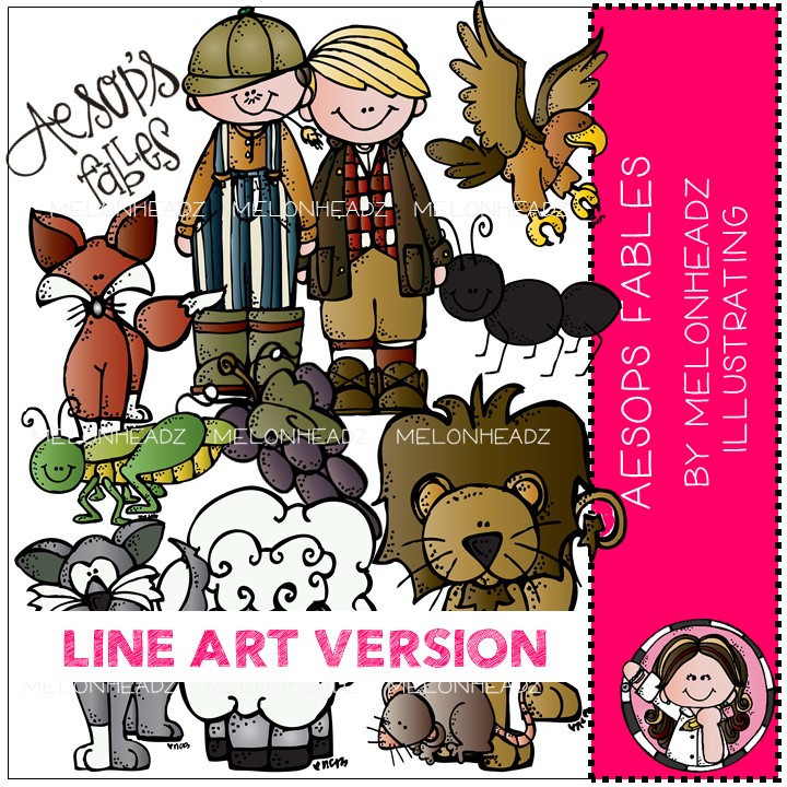 Aesops Fables clip art – LINE ART | Melonheadz Illustrating