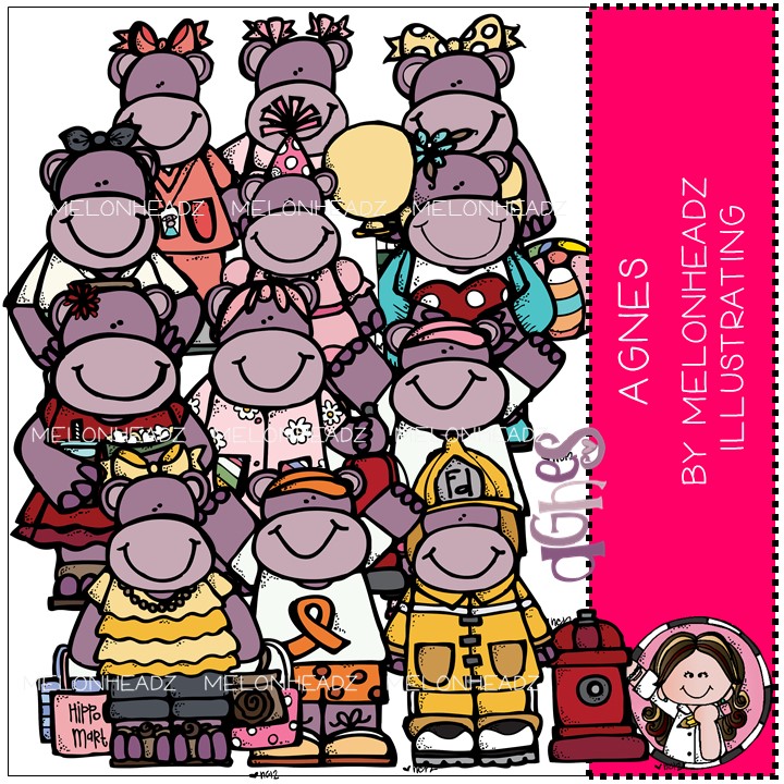 Agnes clip art – COMBO PACK | Melonheadz Illustrating