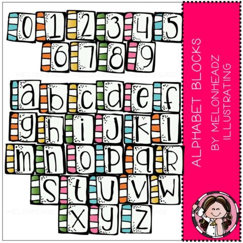 Alphabet Blocks clip art | Melonheadz Illustrating