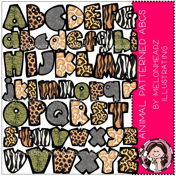 Alphabet clip art – Animal Print | Melonheadz Illustrating