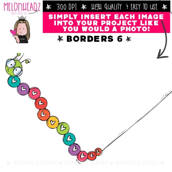 Borders clip art 6, frames, blank COLORED Version - Melonheadz