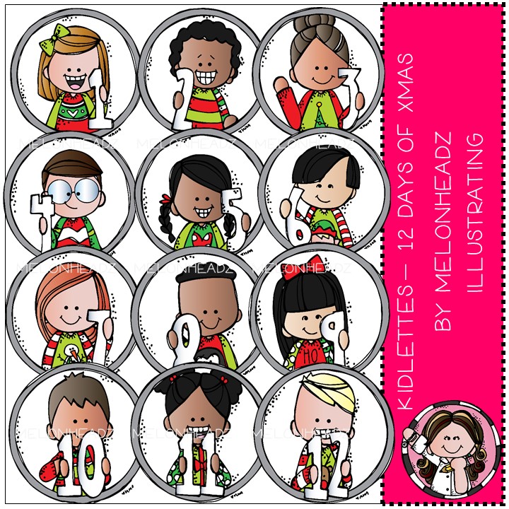 12 Days of Christmas clip art – Buttonheadz/Kidlettes | Melonheadz ...