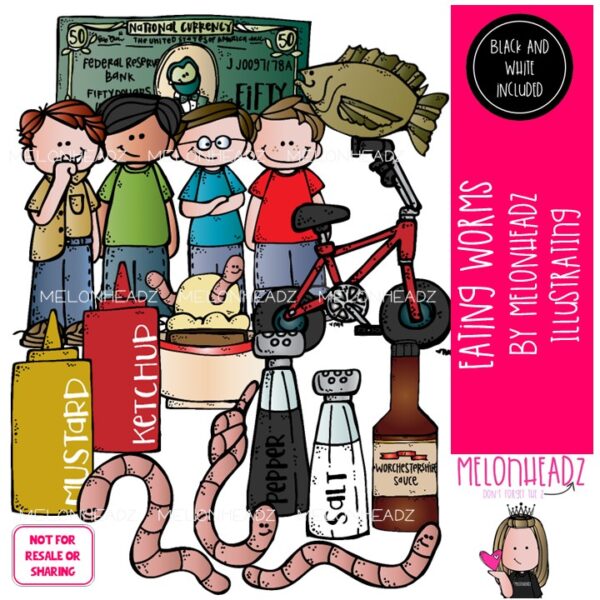 Eating Worms clip art, literature, book companion COMBO PACK - Melonheadz