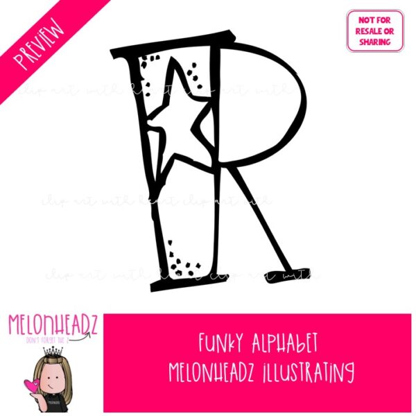 Funky Alphabet clip art, letters, numbers LINE ART and BLACK AND WHITE ...