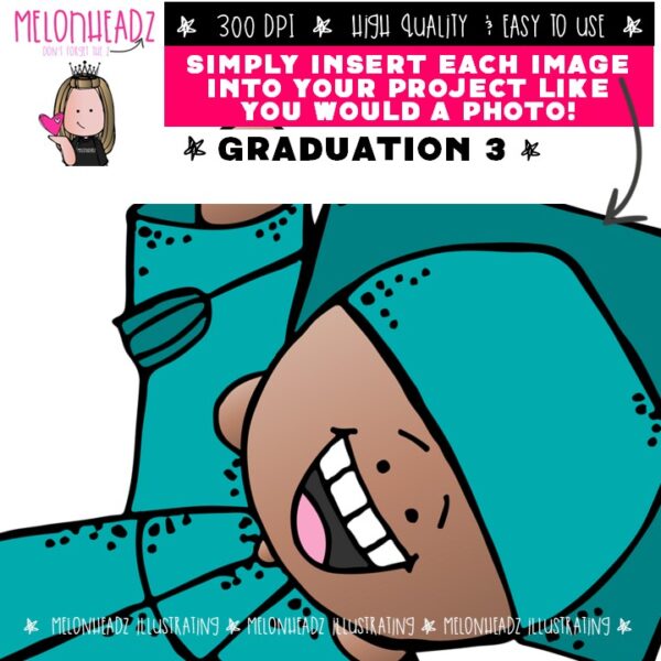 Graduation Llamas clip art, Commencement Mini - Melonheadz