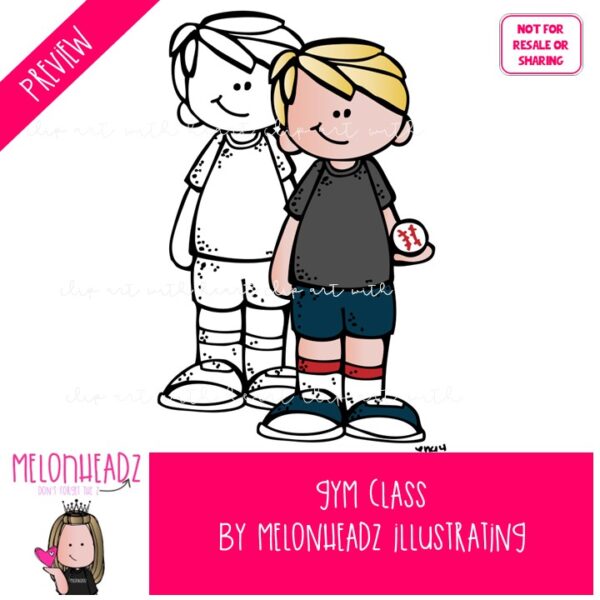 Gym Class clip art, exercise, physical education COMBO PACK - Melonheadz
