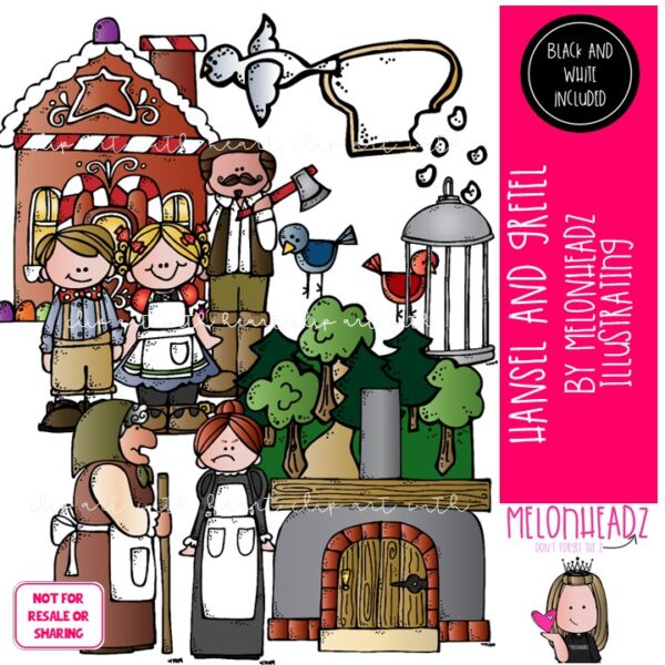 Hansel and Gretel clip art, literature, book companion COMBO PACK ...