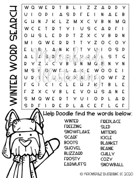 FREEBIE – Winter Word Search – Printable - Melonheadz
