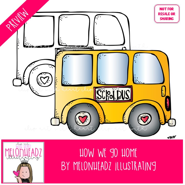 How we go home clip art, After School clip art COMBO PACK - Melonheadz