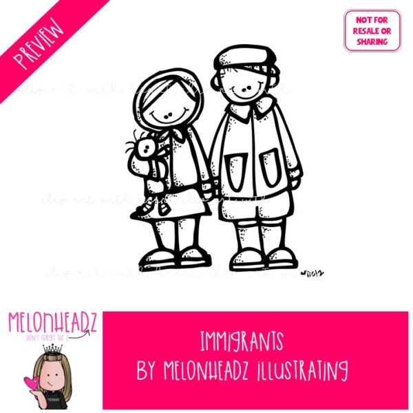 Immigrants clip art, Travel, refugee LINE ART and BLACK AND WHITE ...