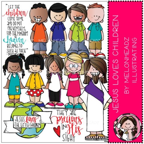 Jesus loves children clip art – COMBO PACK - Melonheadz