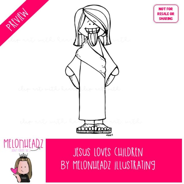 Jesus loves Children clip art, Bible, LDS BLACK AND WHITE - Melonheadz