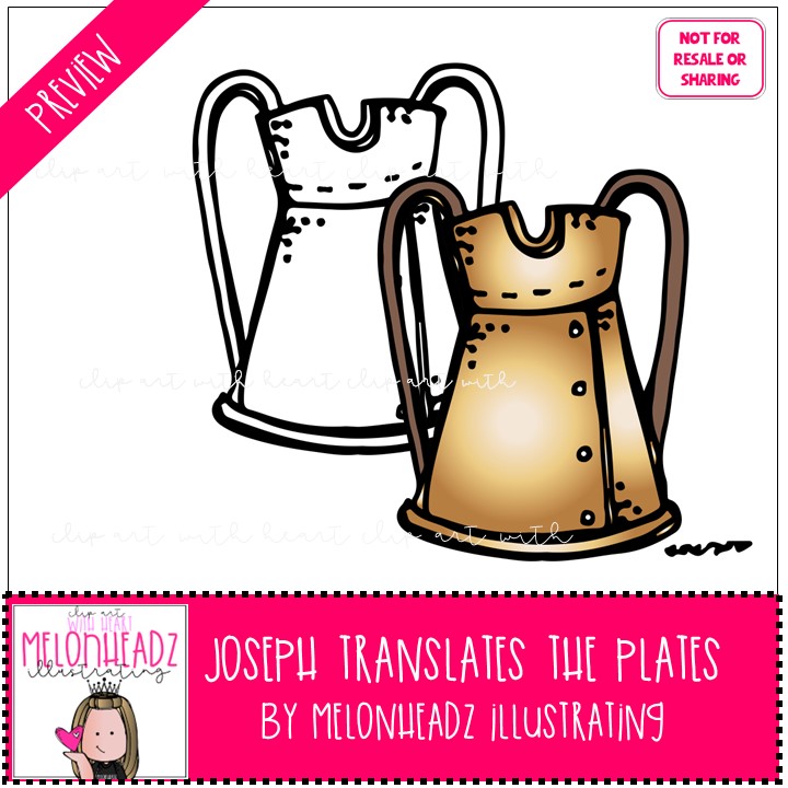 Joseph translates the plates clip art LDS Mini - Melonheadz