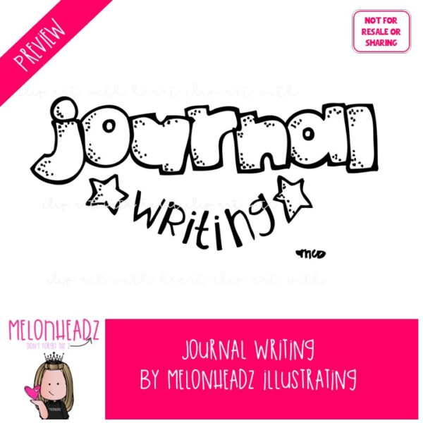 Journal Writing clip art, Writing Process LINE ART and BLACK AND WHITE ...