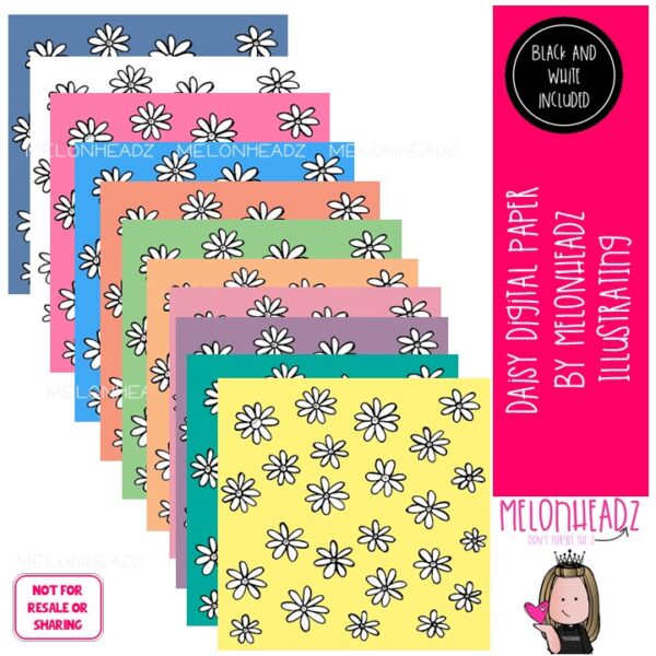 Digital Paper – Daisy - Melonheadz